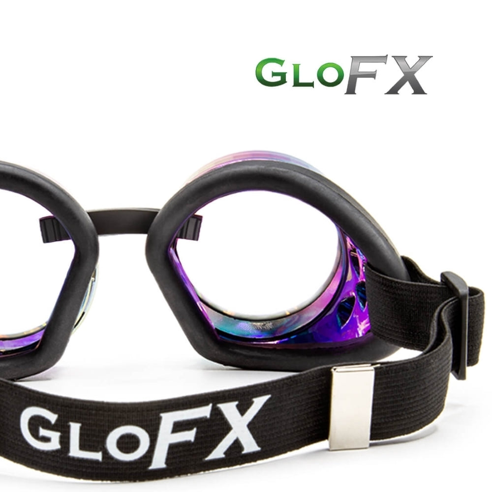 GloFX Diffraction Goggles - Polychrome - Clear | The Rave Cave