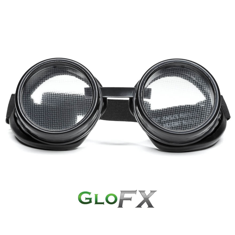 GloFX Heart Effect Diffraction Goggles – Black | The Rave Cave
