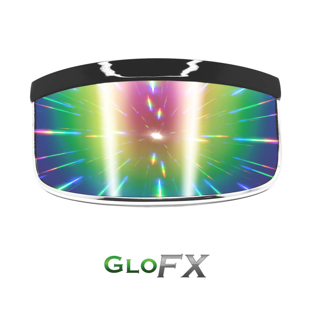 GloFX Galactic Invader Diffraction Fashion Visor - Rainbow Gradient ...